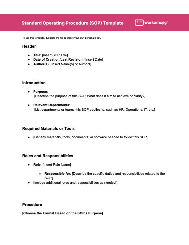 How to Create an SOP Template