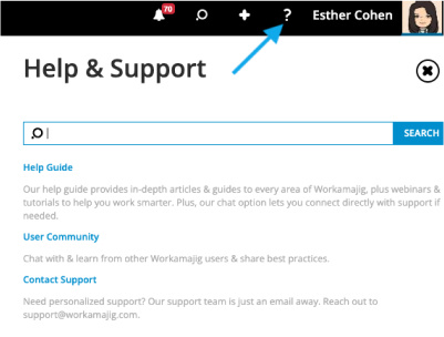 Get support for your Workamajig Account